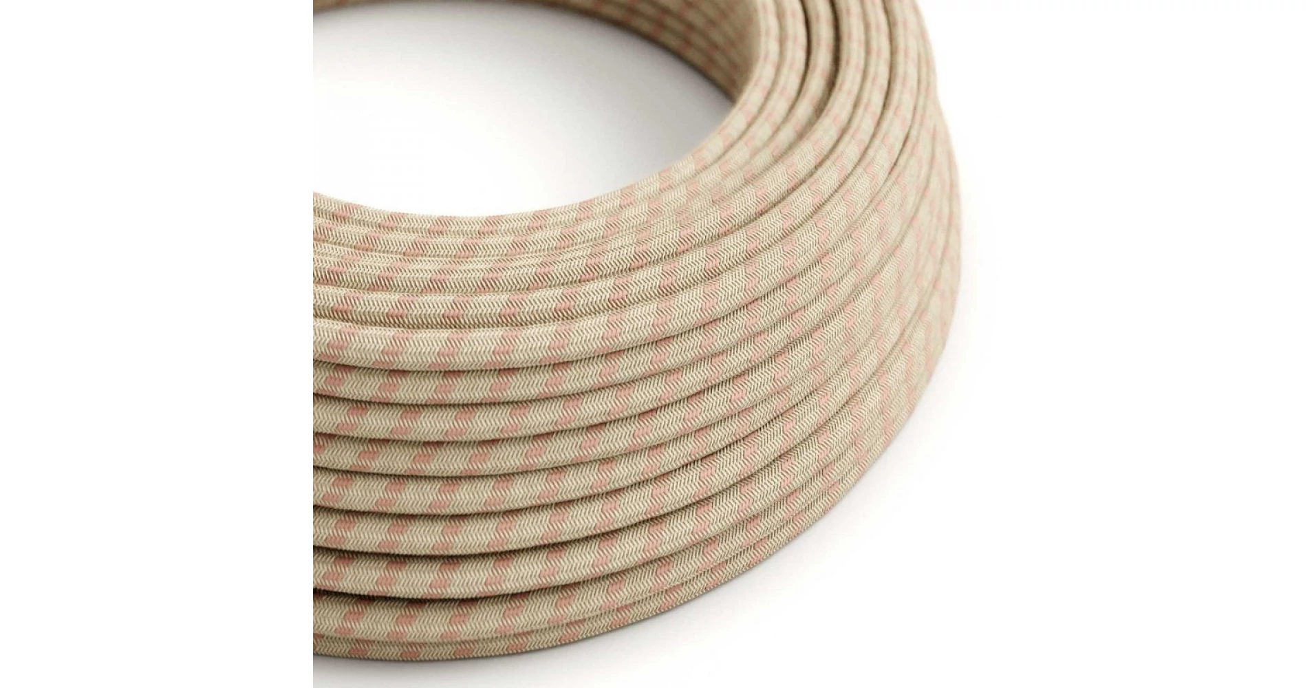 Kerek Elektromos Kábel ANTIK Rózsaszín Pink and Beige Stripe RD51 ...